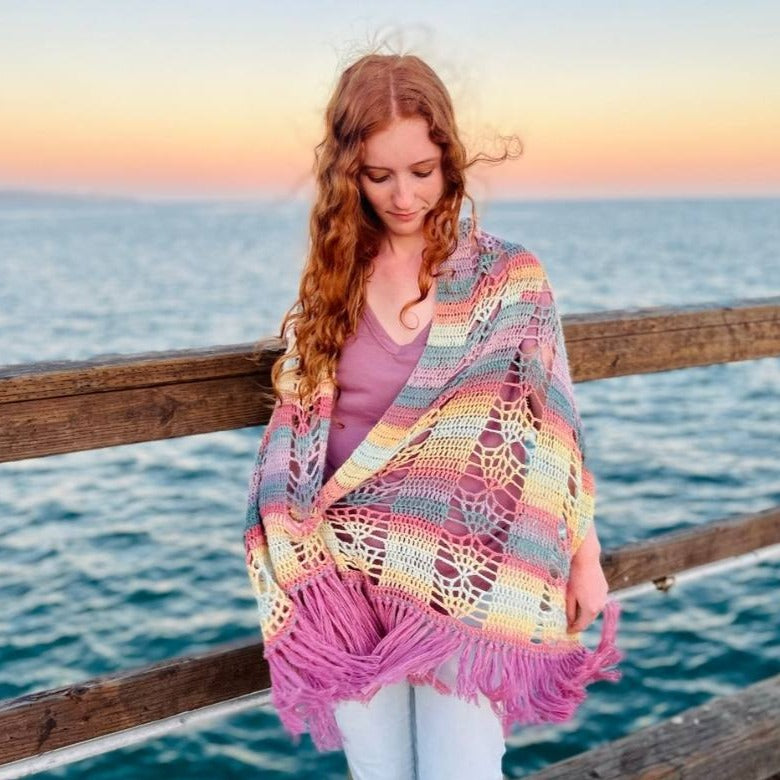 Lightweight Crochet Shawl Pattern PDF – Desert Blossom Crafts Shop